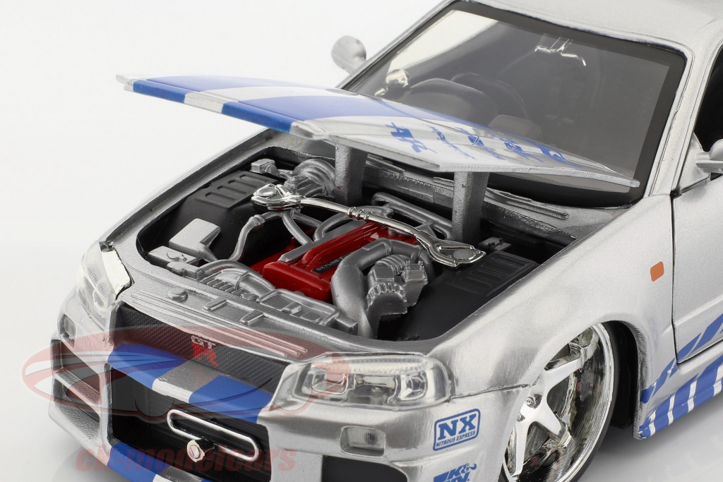 Jadatoys 1:24 Brian's Nissan Skyline GT-R (R34) 电影 2 Fast 2 Furious ...