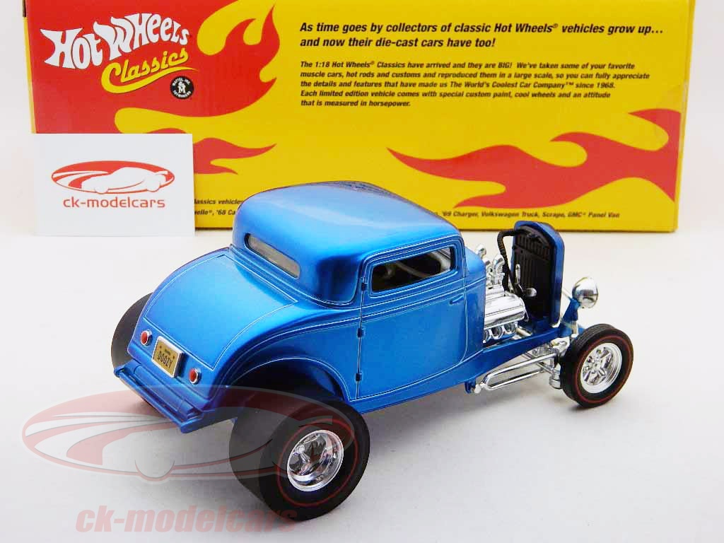 HotWheels 1:18 Ford Coupe Hot Rod candy blau 1932 Classics J2879 ...