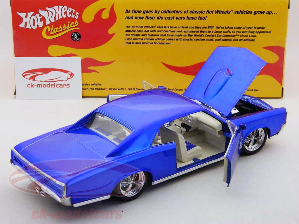 HotWheels 1:18 Pontiac GTO Baujahr 1966 candy blau Classics J2890 ...