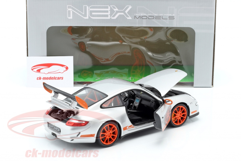 Welly 1:18 Porsche 911 (997) GT3 RS Coupe Год постройки 2007 серебристо-серый / апельсин 18015 ...