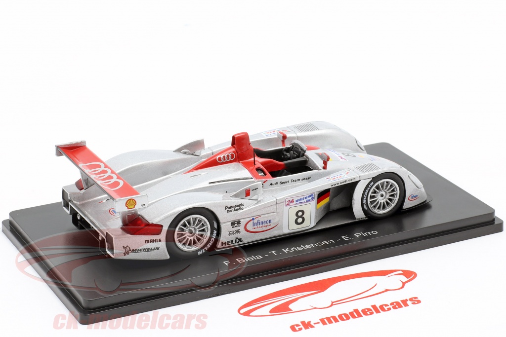 Spark 1:43 Audi R8 #8 vencedor 24h LeMans 2000 Kristensen, Pirro, Biela ...