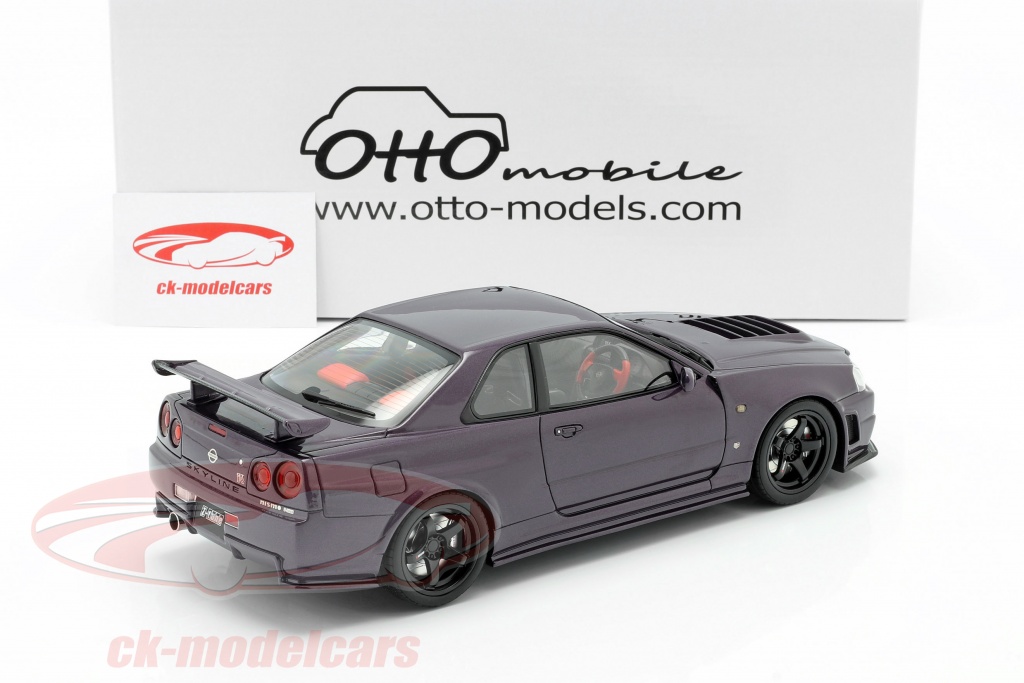 Ottomobile 1:18 Nissan Skyline GT-R Nismo Z-Tune (R34) 1998 lila / schwarz OT881 Modellauto ...