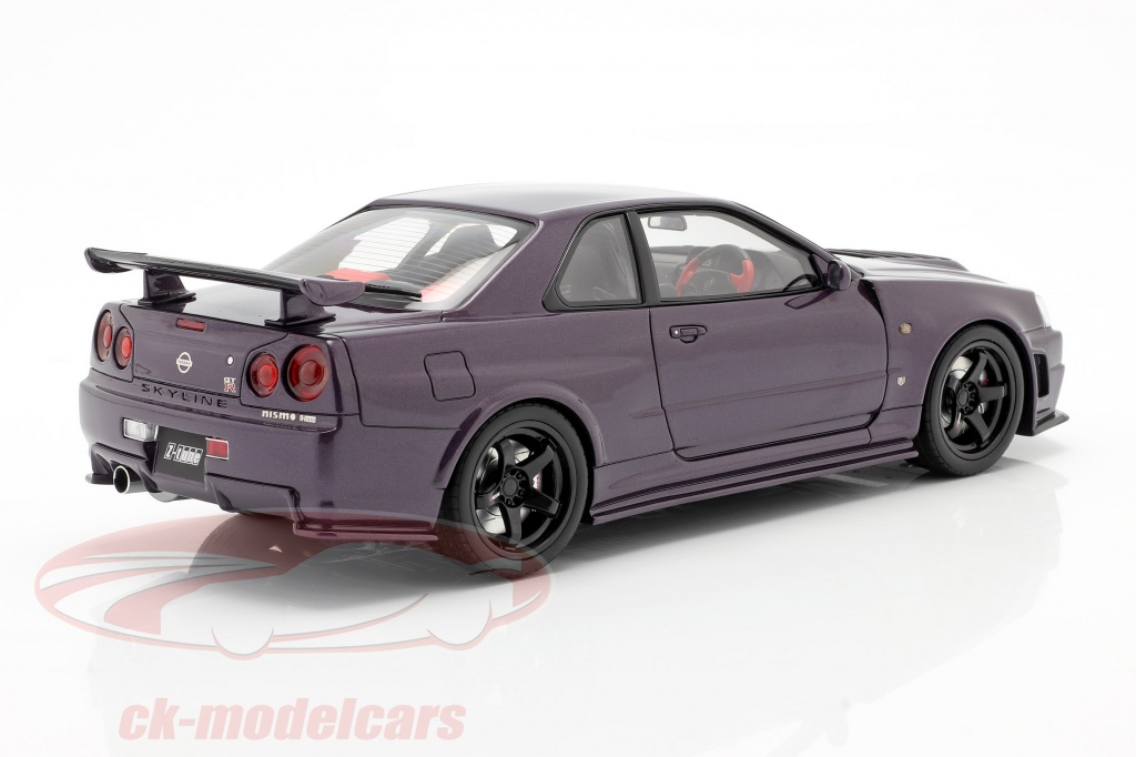 Ottomobile 1:18 Nissan Skyline GT-R Nismo Z-Tune (R34) 1998 lila / schwarz OT881 Modellauto ...