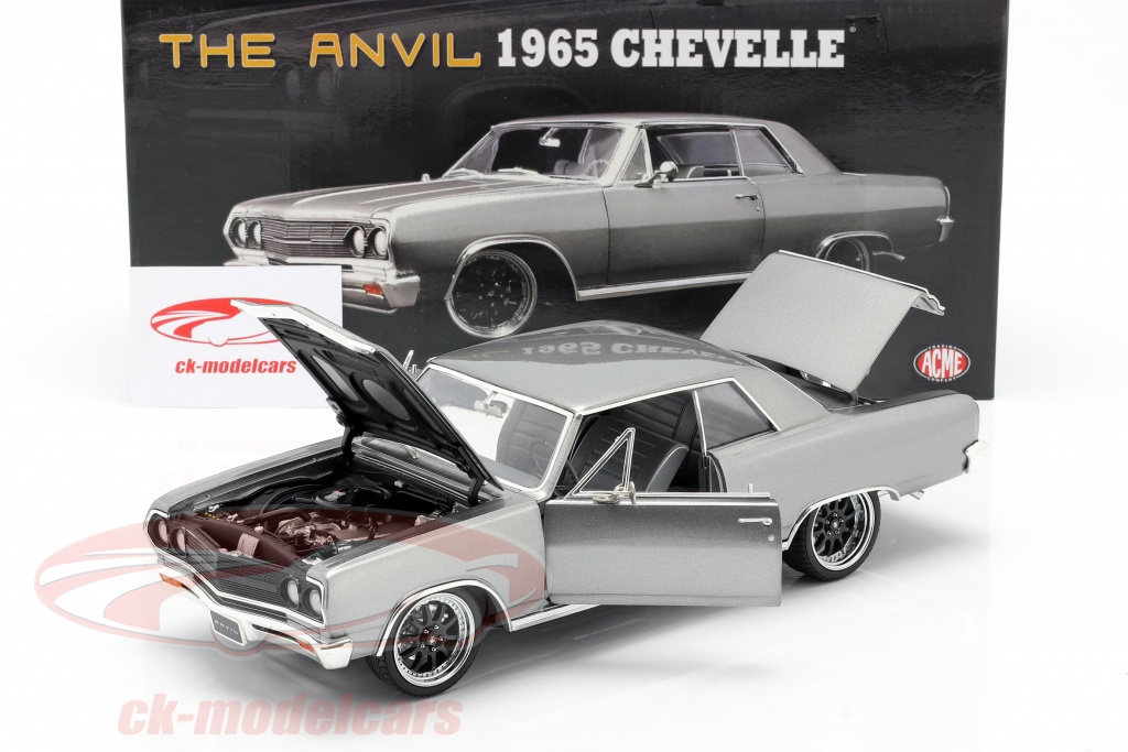 GMP 1:18 Chevrolet Chevelle ANVIL year 1965 grey A1805514 model car ...