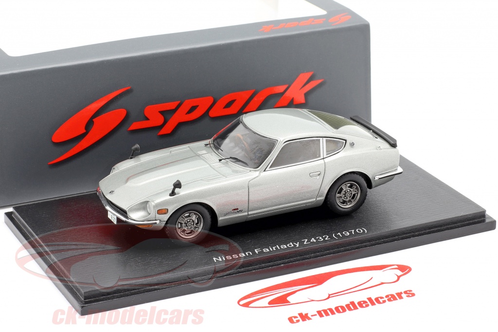 Spark 1:43 Nissan Fairlady Z432 year 1970 silver metallic S7750 model ...