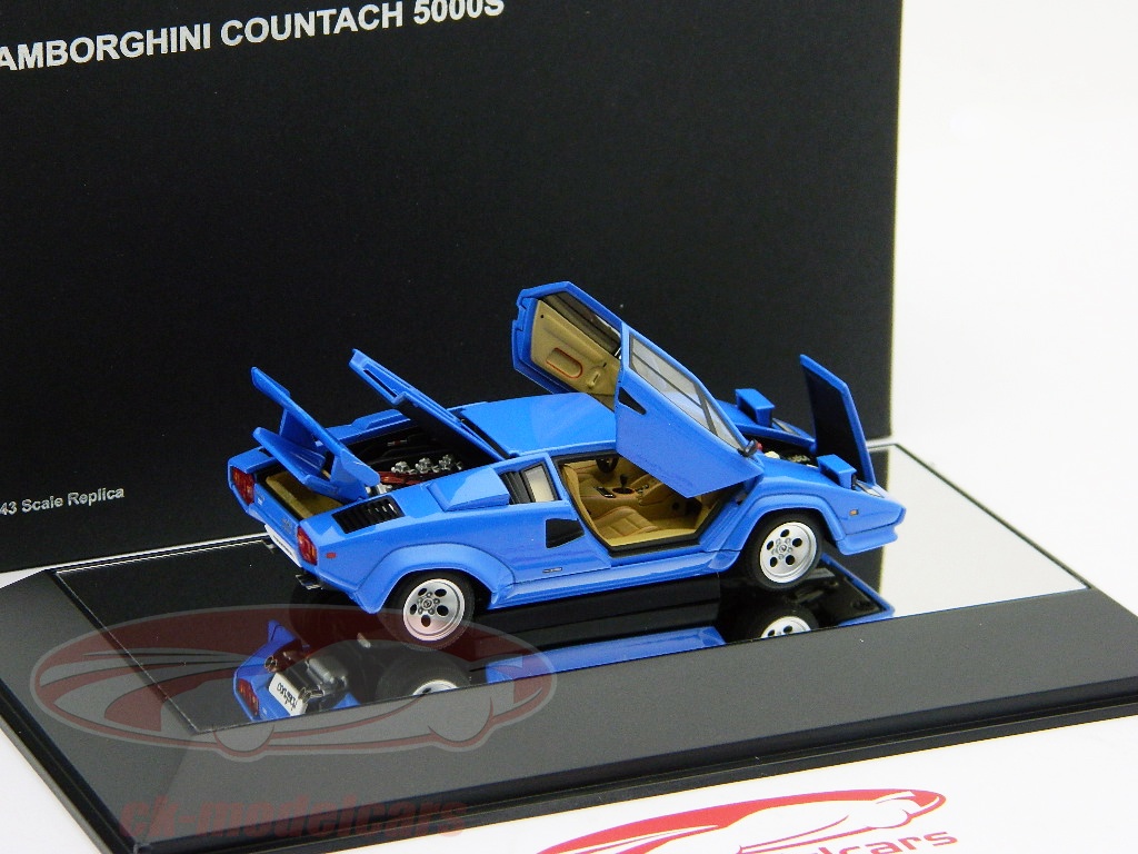 AUTOart 1:43 Lamborghini Countach 5000S blue / blue 54534 model car ...