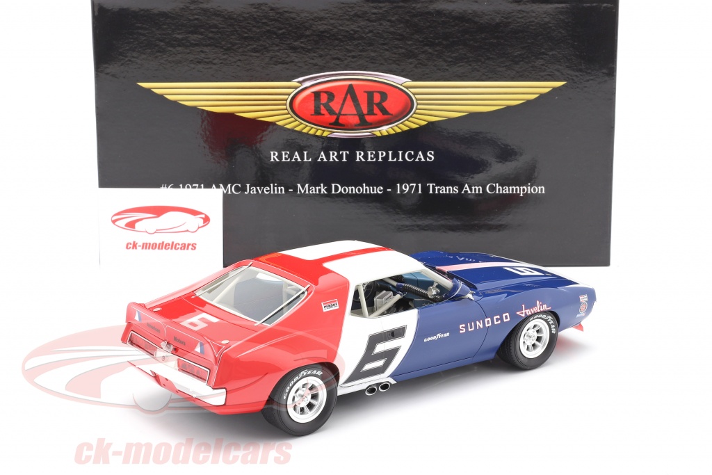 Real Art Replicas 1:18 AMC Javelin #6 Trans Am champion 1971 Mark ...