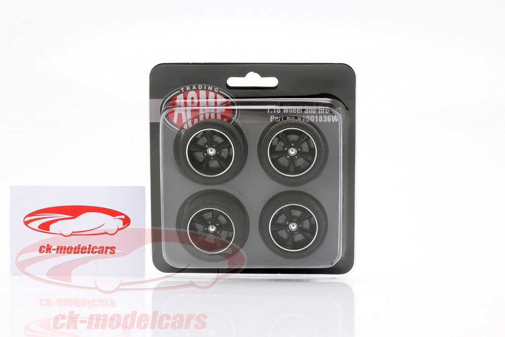 GMP 1:18 Street Fighter Torque Thrust wheel & tire Set black / chrome ...