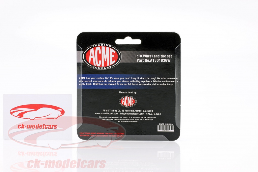 GMP 1:18 Street Fighter Torque Thrust wheel & tire Set black / chrome ...