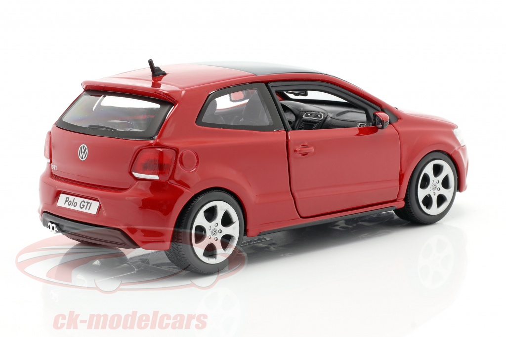 Bburago 1:24 Volkswagen VW Polo MK5 GTI rouge 18-21059 modèle voiture ...