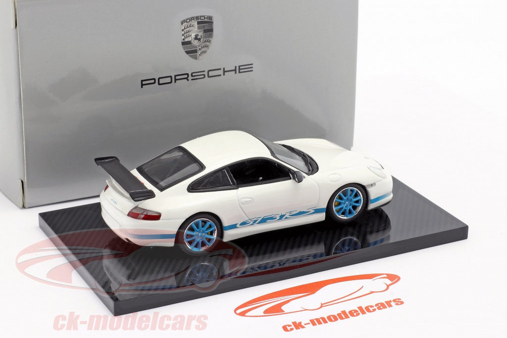 Minichamps 1:43 Porsche 911 (996) GT3 RS white / blue WAP02011214 model car WAP02011214