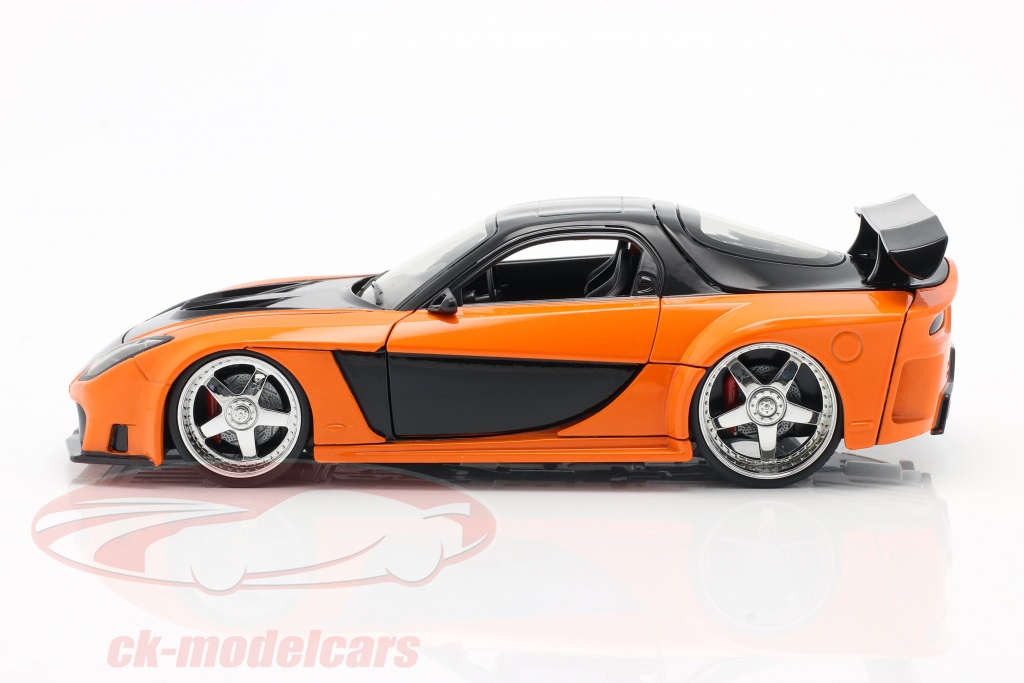 Jadatoys 1:24 Han's Mazda RX-7 Fast & Furious Tokyo Drift (2006) orange / black 253203058 model ...