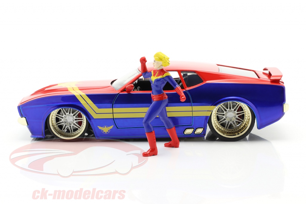 Jadatoys 1:24 Ford Mustang Mach 1 1973 with Avengers Figure Captain ...