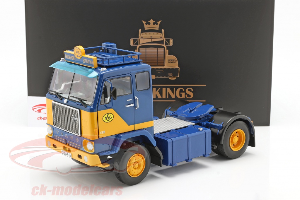 Road Kings 1:18 Volvo F88 Truck ASG Transport 1965 blue / yellow ...