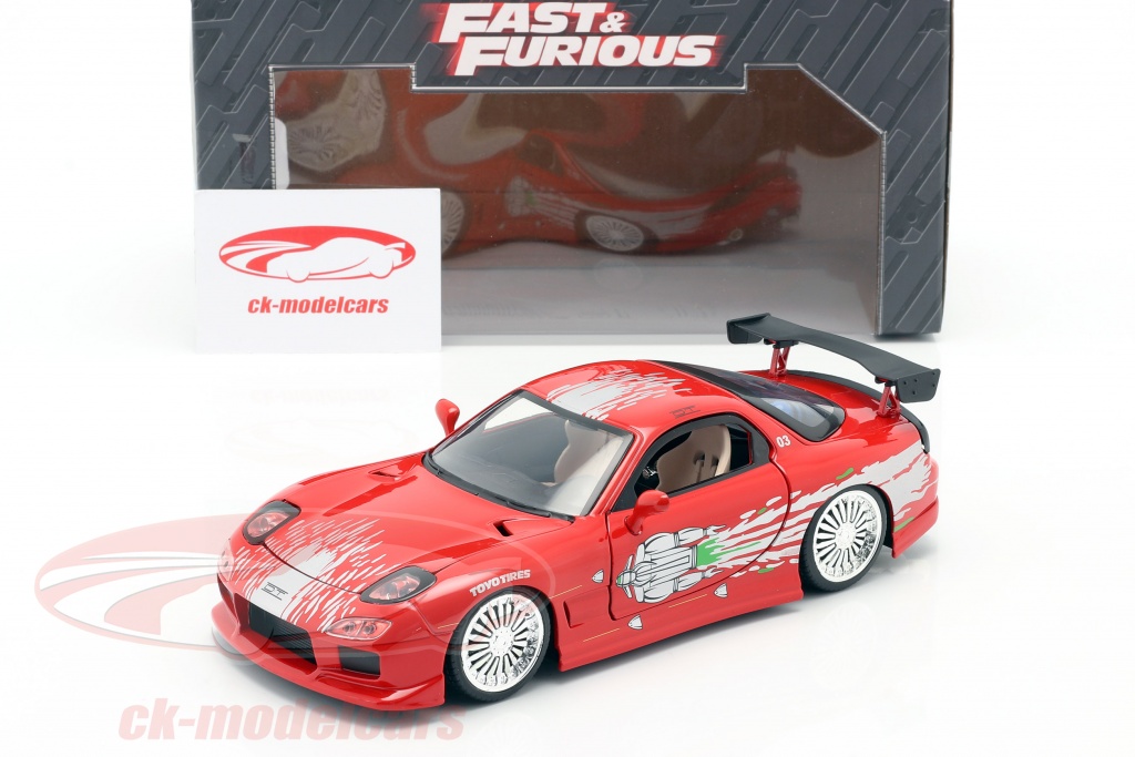 Jadatoys 1:24 Dom's Mazda RX-7 Fast and Furious red 253203033 model car ...