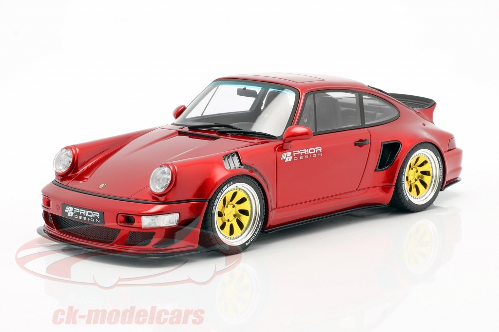 GT-SPIRIT 1:18 Porsche 911 Custom Widebody Aero- Kit Prior Design 赤 ...