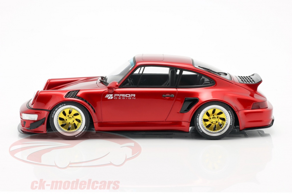 GT-SPIRIT 1:18 Porsche 911 Custom Widebody Aero- Kit Prior Design 赤 ...