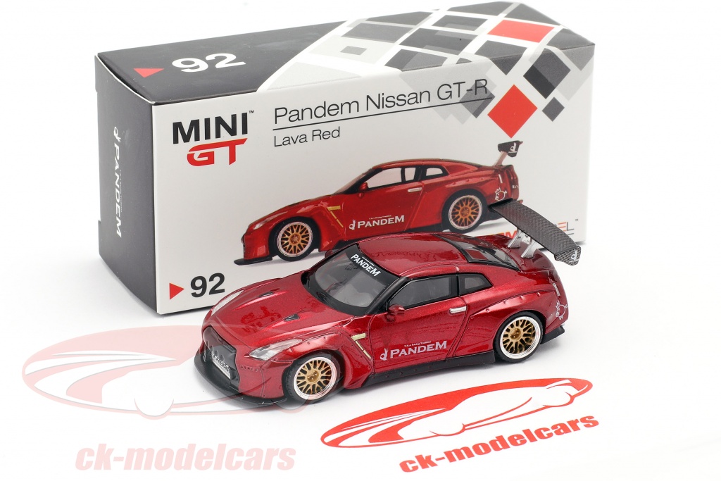 True Scale 1:64 Pandem Nissan GT-R (R35) LHD GT Wing lava rojo MGT00092 ...