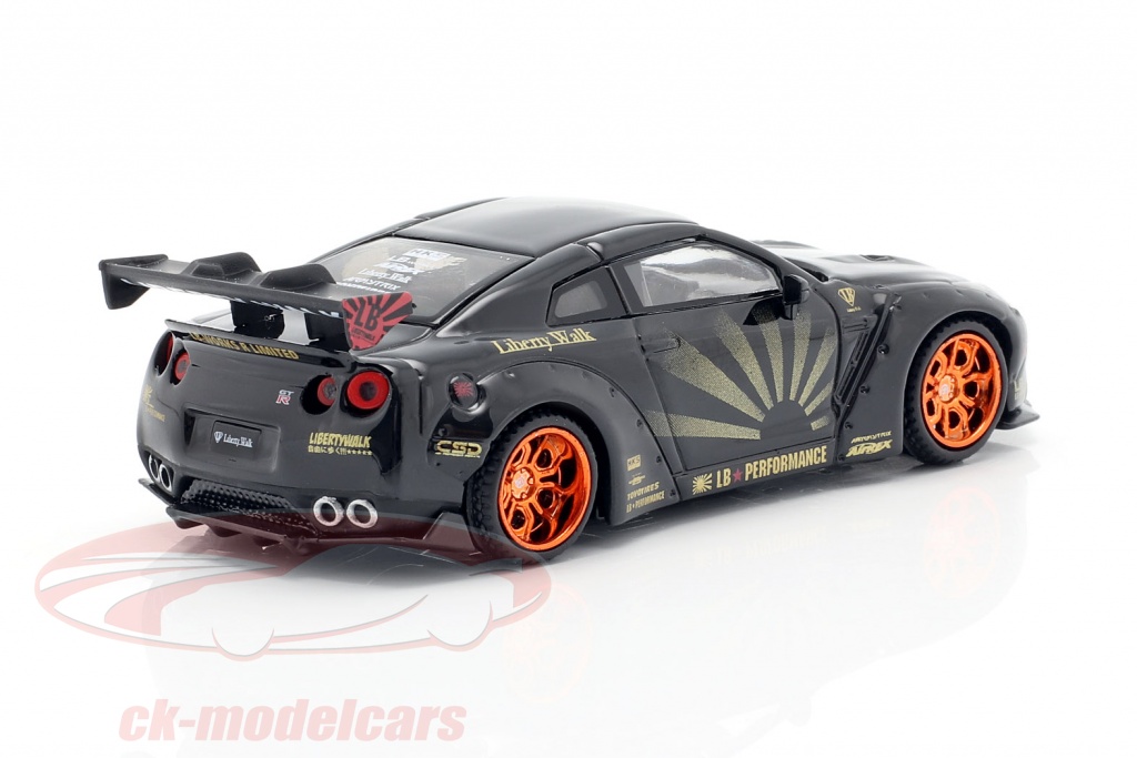 True Scale 1:64 LB-Works Nissan GT-R (R35) Type 1 black / copper rims ...