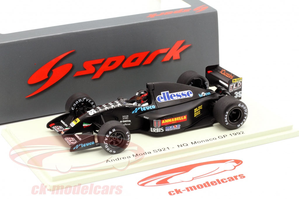Spark 1:43 Perry McCarthy Andrea Moda S921 #35 Monaco GP formula 1 1992 ...