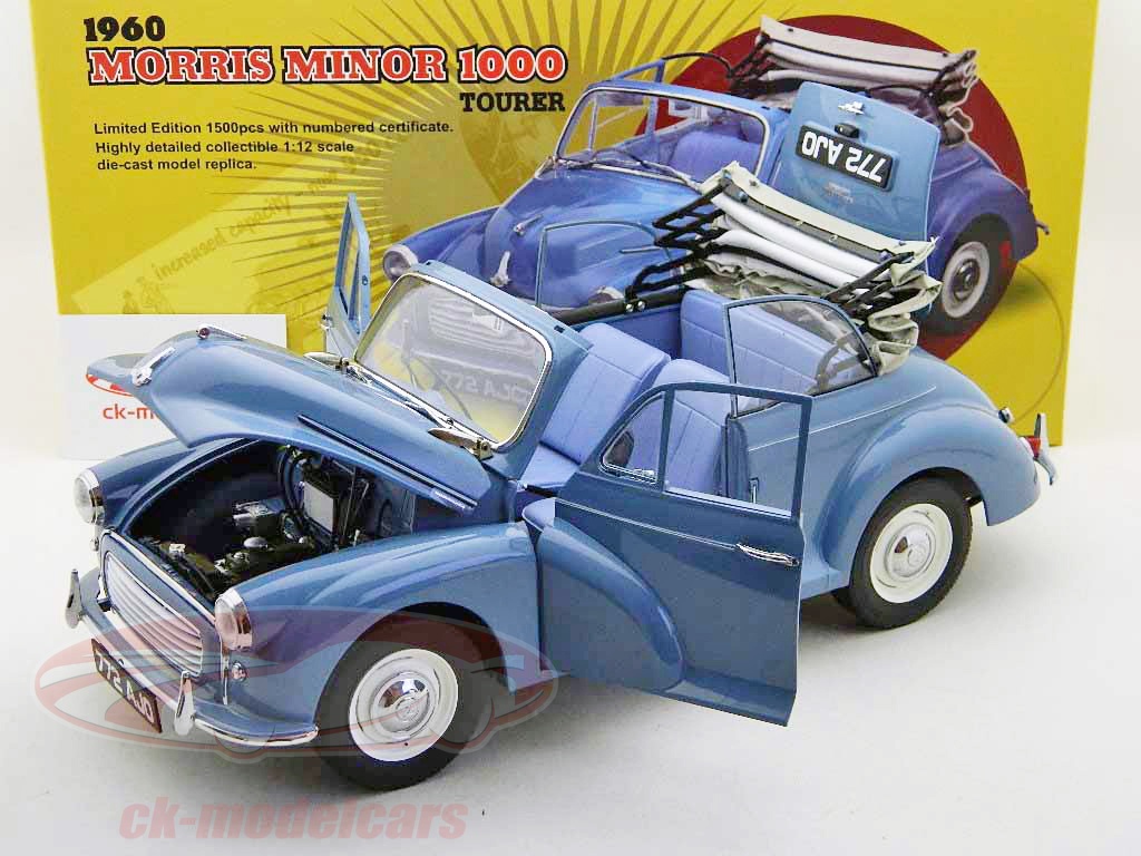 Sun Star Models 1:12 Morris Minor 1000 años Tourer 1960 azul / azul ...