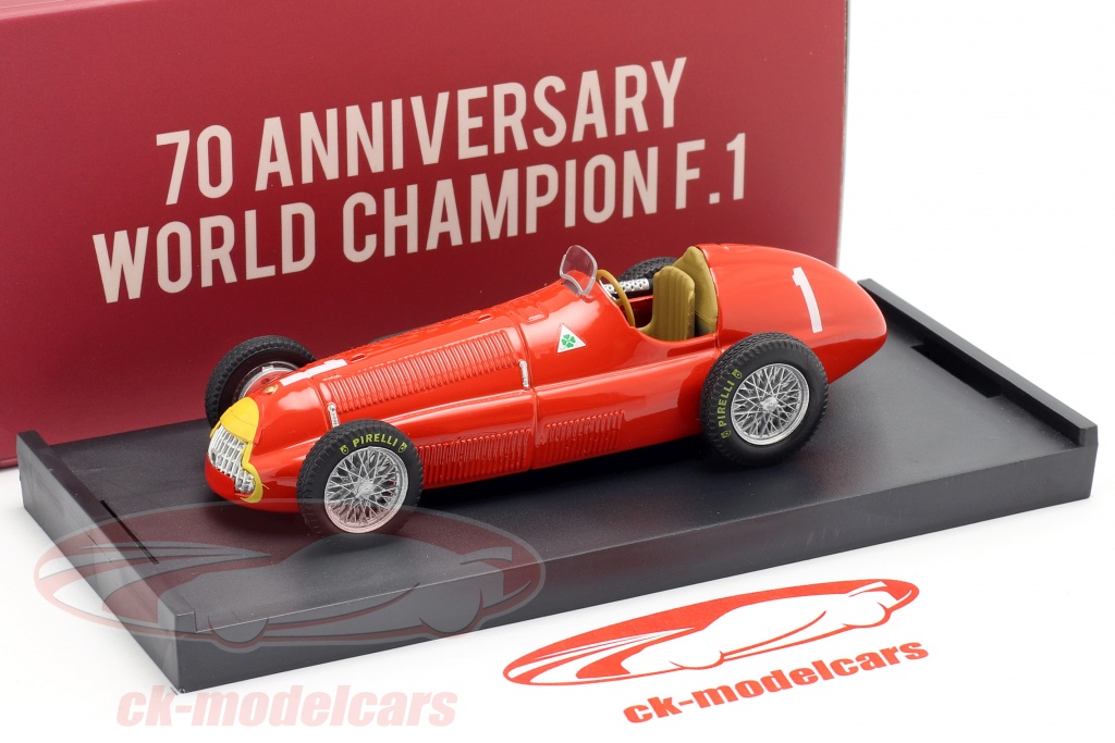 Brumm 1:43 Juan Manuel Fangio Alfa Romeo 158 #1 Groot Brittanië GP formule 1 1950 R036C model ...