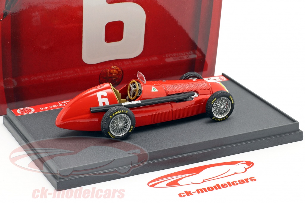 Brumm 1:43 Juan Manuel Fangio Alfa Romeo 158 #6 Winner France GP F1 1950 S054 model car S054 ...