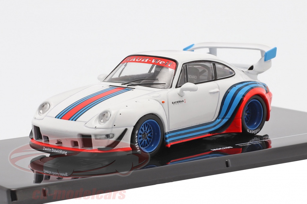 Ixo 1:43 Porsche 911 (993) RWB Rauh-Welt Martini white MOC209 model car ...