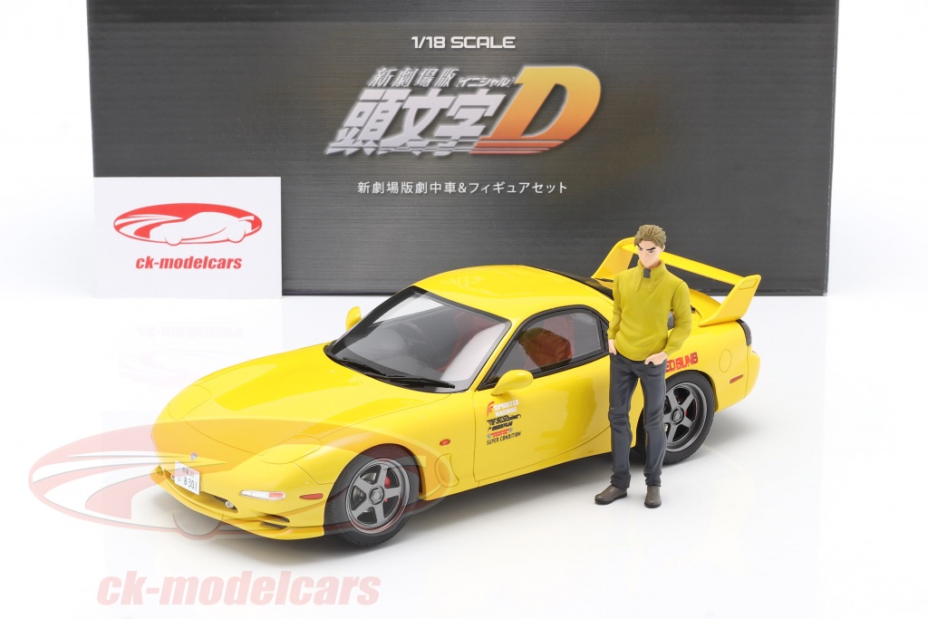 Kyosho 1:18 Mazda RX-7 FD3S 电影 New Initial D 用 数字 黄色 KSR18D02 模型 汽车 KSR18D02 4548565372959