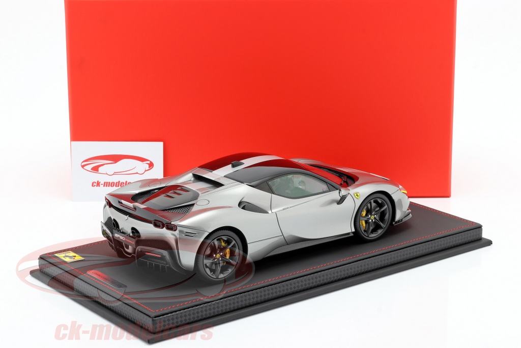 BBR Models 1:18 Ferrari SF90 Stradale Race version 2019 silver gray ...