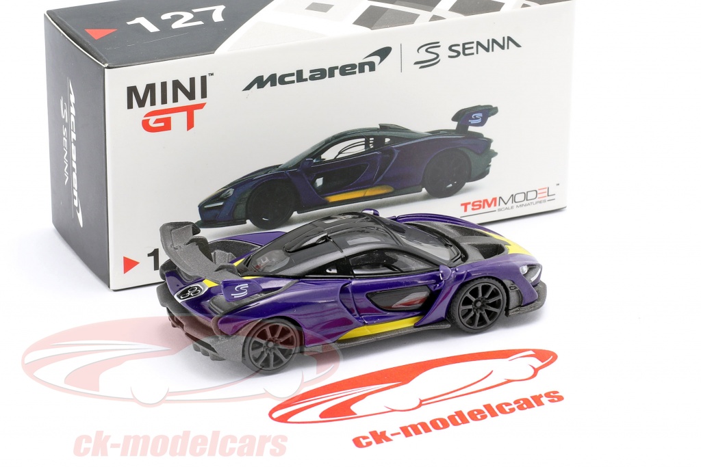 True Scale 1:64 McLaren Senna LHD year 2018 purple / yellow MGT00127-L ...