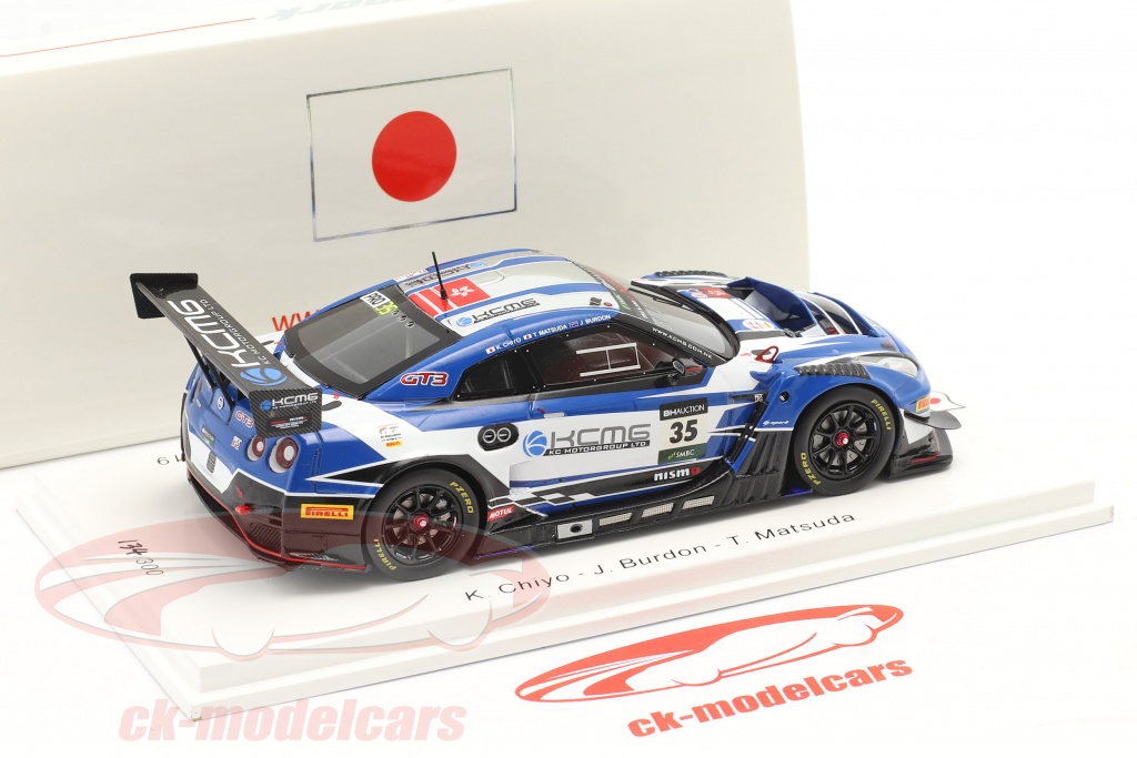 Spark 1:43 Nissan GT-R NISMO GT3 #35 10h Suzuka 2019 Burdon, Chiyo, Matsuda SJ087 Modellauto ...