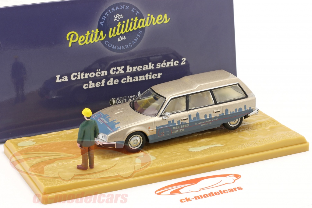 Atlas 1:43 Citroen CX Break series 2 Chef de Chantier beige metallic / blue 2428020 model car ...