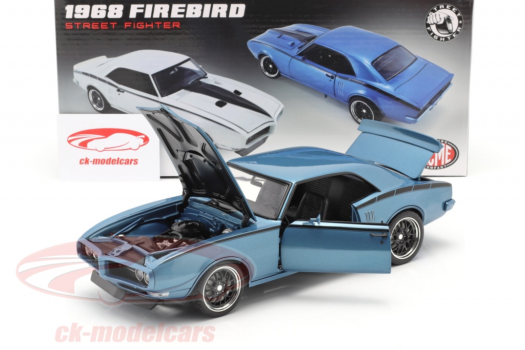 GMP 1:18 Pontiac Firebird Street Fighter year 1968 lucerne blue ...