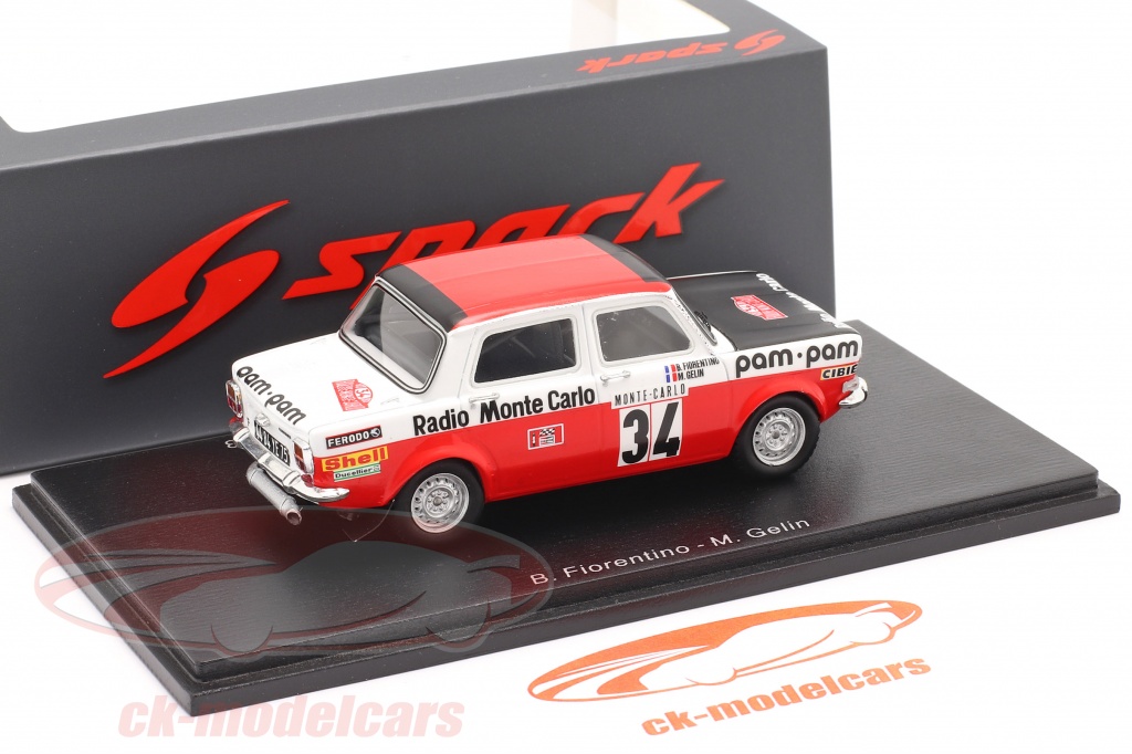 Spark 1:43 Simca 1000 Rallye 2 #34 Rallye Monte Carlo 1973 Fiorentino ...