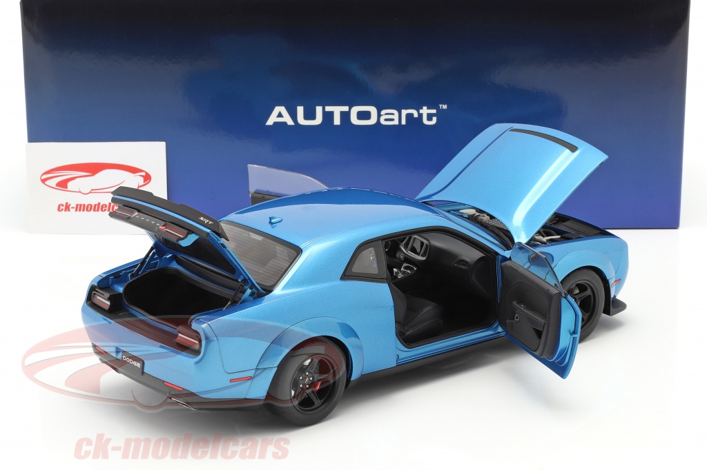 AUTOart 1:18 Dodge Challenger SRT Demon year 2018 blue 71747 model car ...