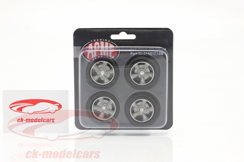 GMP 1:18 Street Fighter Torque Thrust 5-spoke rims and tires set ...