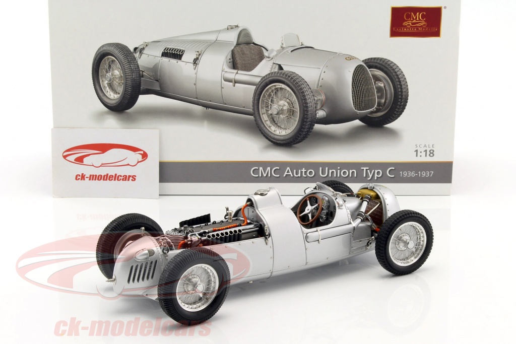 CMC 1:18 Auto Union Typ C Baujahr 1936/37 silber M-034 Modellauto M-034
