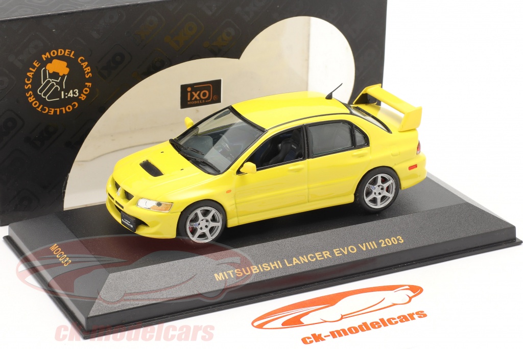 Ixo 1:43 Mitsubishi Lancer Evo VIII year 2003 yellow MOC033 model car ...