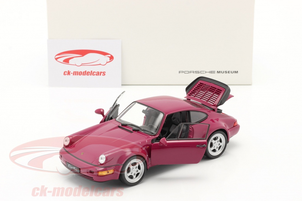 Welly 1:24 Porsche 911 (964) Turbo year 1990 ruby red MAP02493616 model ...
