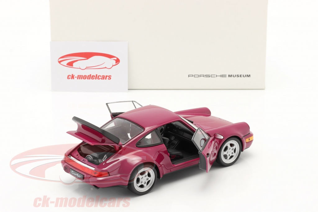 Welly 1:24 Porsche 911 (964) Turbo year 1990 ruby red MAP02493616 model ...