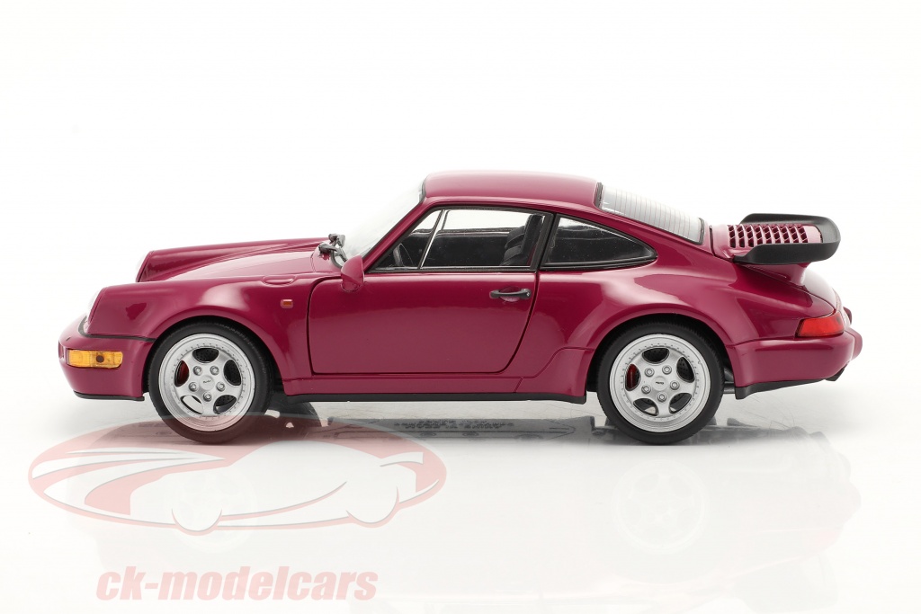 Welly 1:24 Porsche 911 (964) Turbo year 1990 ruby red MAP02493616 model ...