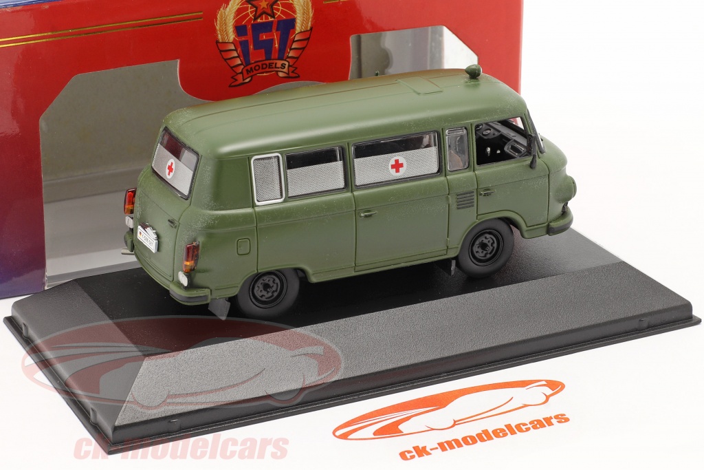 IST-Models 1:43 Barkas B1000 Militaire ambulance an 1964 foncé olive ...