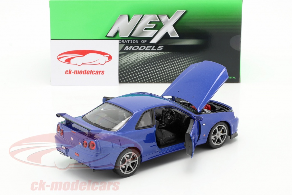 Welly 1:24 Nissan Skyline GT-R (R34) azul 24108W modelo coche 24108W ...