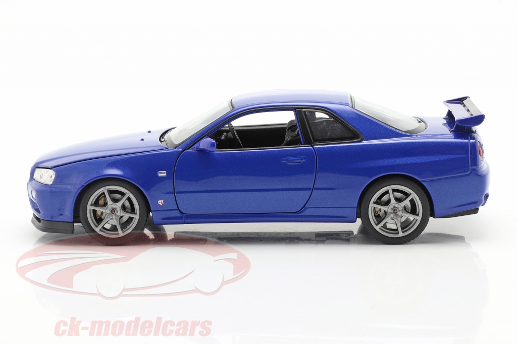 Welly 1:24 Nissan Skyline GT-R (R34) 蓝色 24108W 模型 汽车 24108W 4891761241087