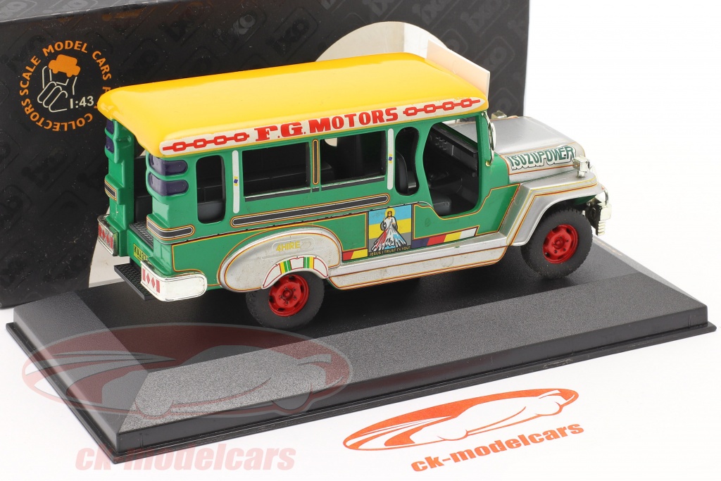 Ixo 1:43 Jeepney Taxi Manila год 1990 зеленый / серебро / желтый CLC037 ...
