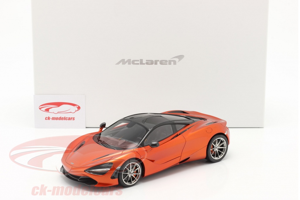 True Scale 1:18 McLaren 720S year 2017 orange metallic with showcase ...
