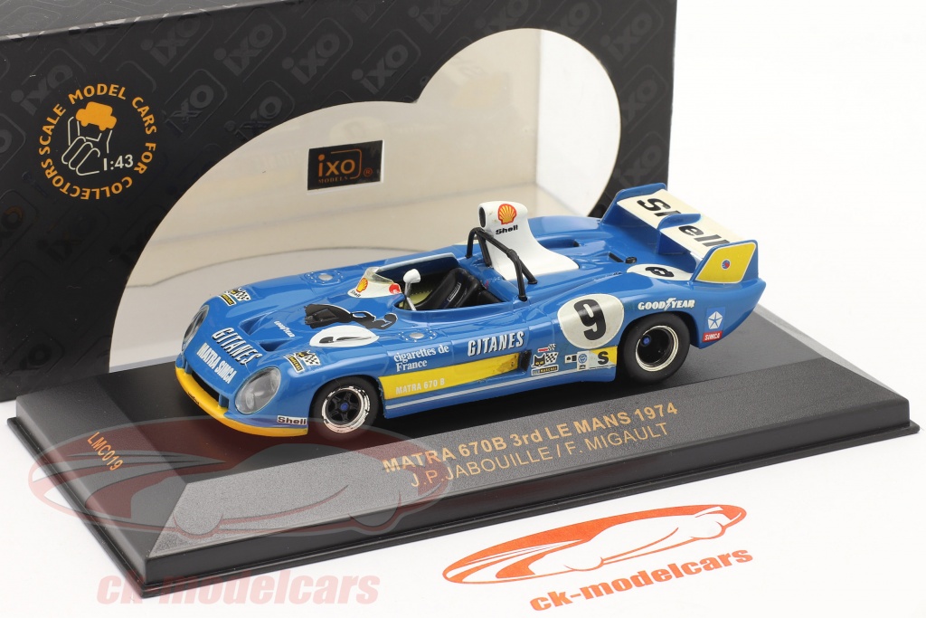 Ixo 1:43 Matra 670B #9 LeMans 1974 Jabouille, Migault LMC019 modelo ...