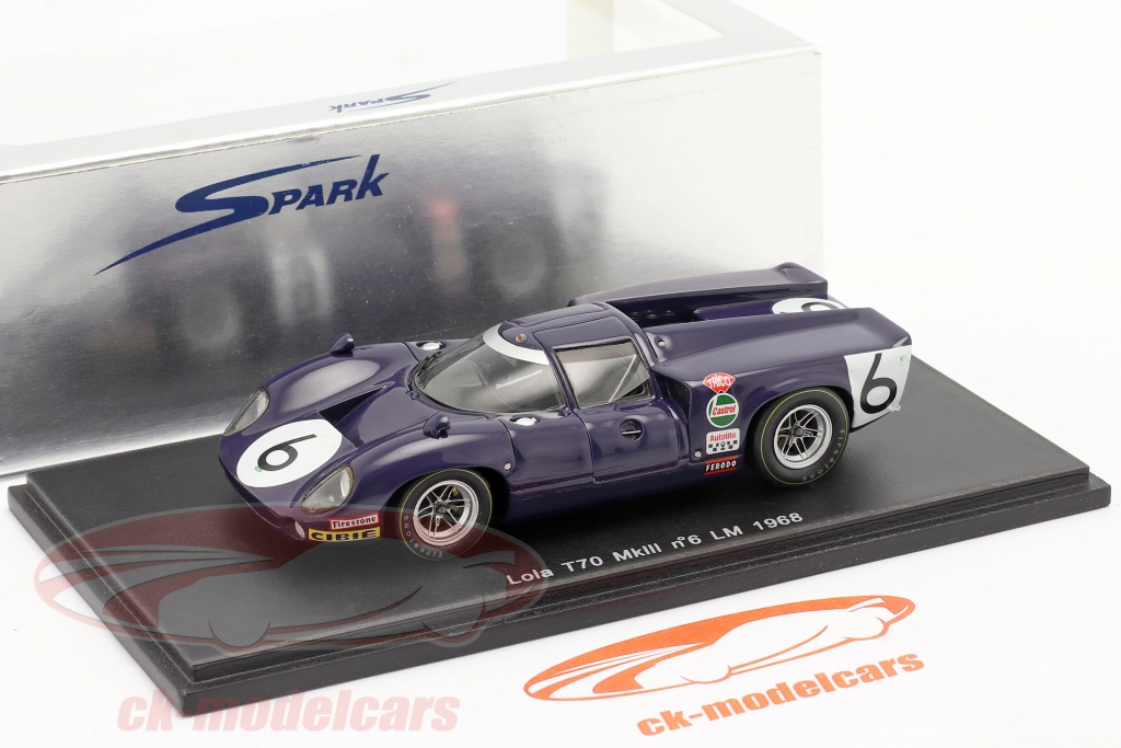Spark 1:43 Lola T70 MkIII #6 24h LeMans 1968 Norinder / Axelsson S1432 ...