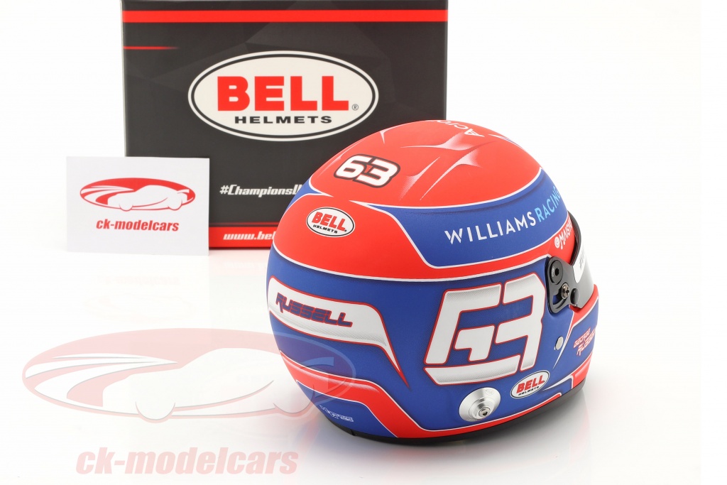 Bell 1:2 George Russell #63 Williams Racing Fórmula 1 2021 capacete ...